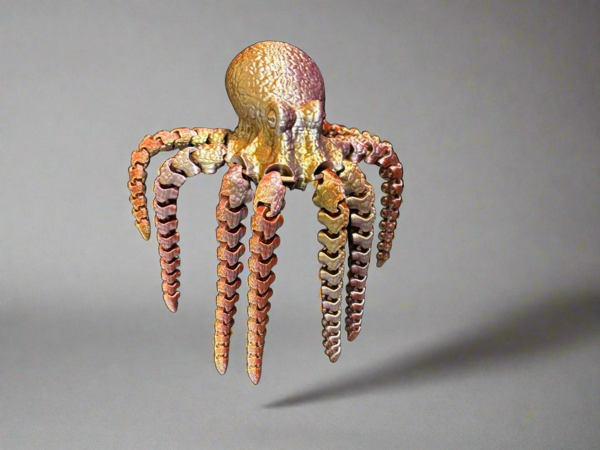 Octopus: Handheld sensory item with movable joints for stress relief a ...